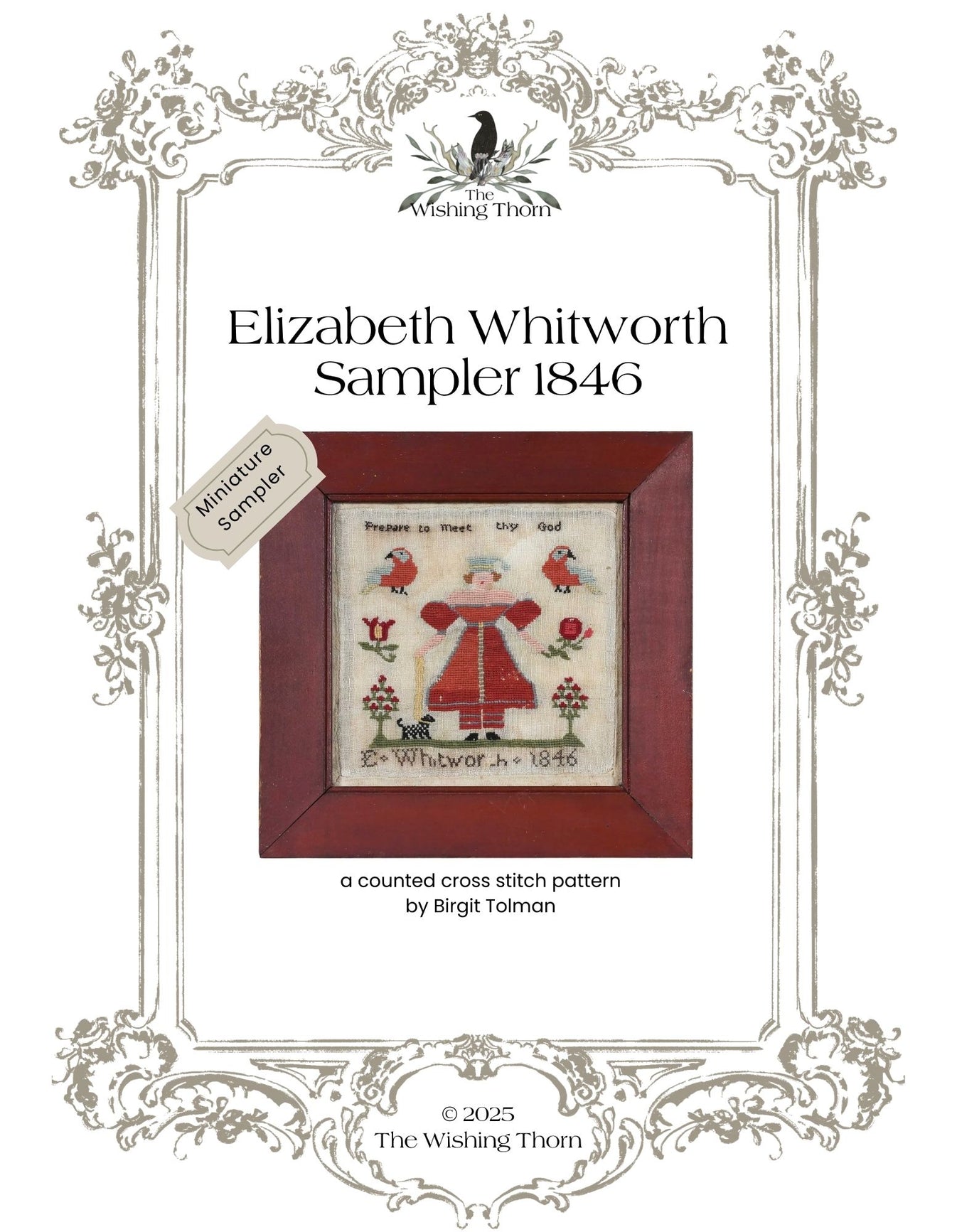 Elizabeth Whitworth Sampler 1846 Paper Chart – The Wishing Thorn