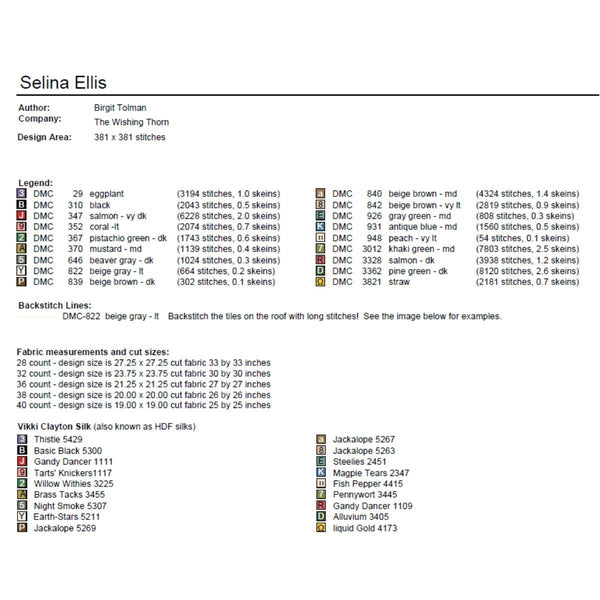 Selina Ellis 1860s Sampler Paper Chart – The Wishing Thorn