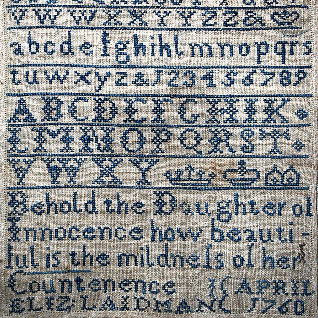 Elizabeth Laidman 1760 Sampler Pattern PDF – The Wishing Thorn